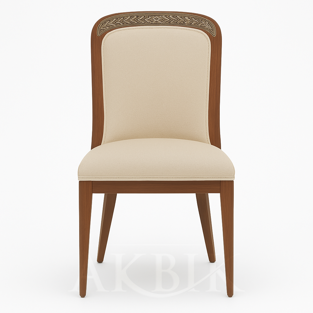 Heritage Laurel Dining Chair in Walnut with Optional Mother-of-Pearl I – Akbik Furniture & Design