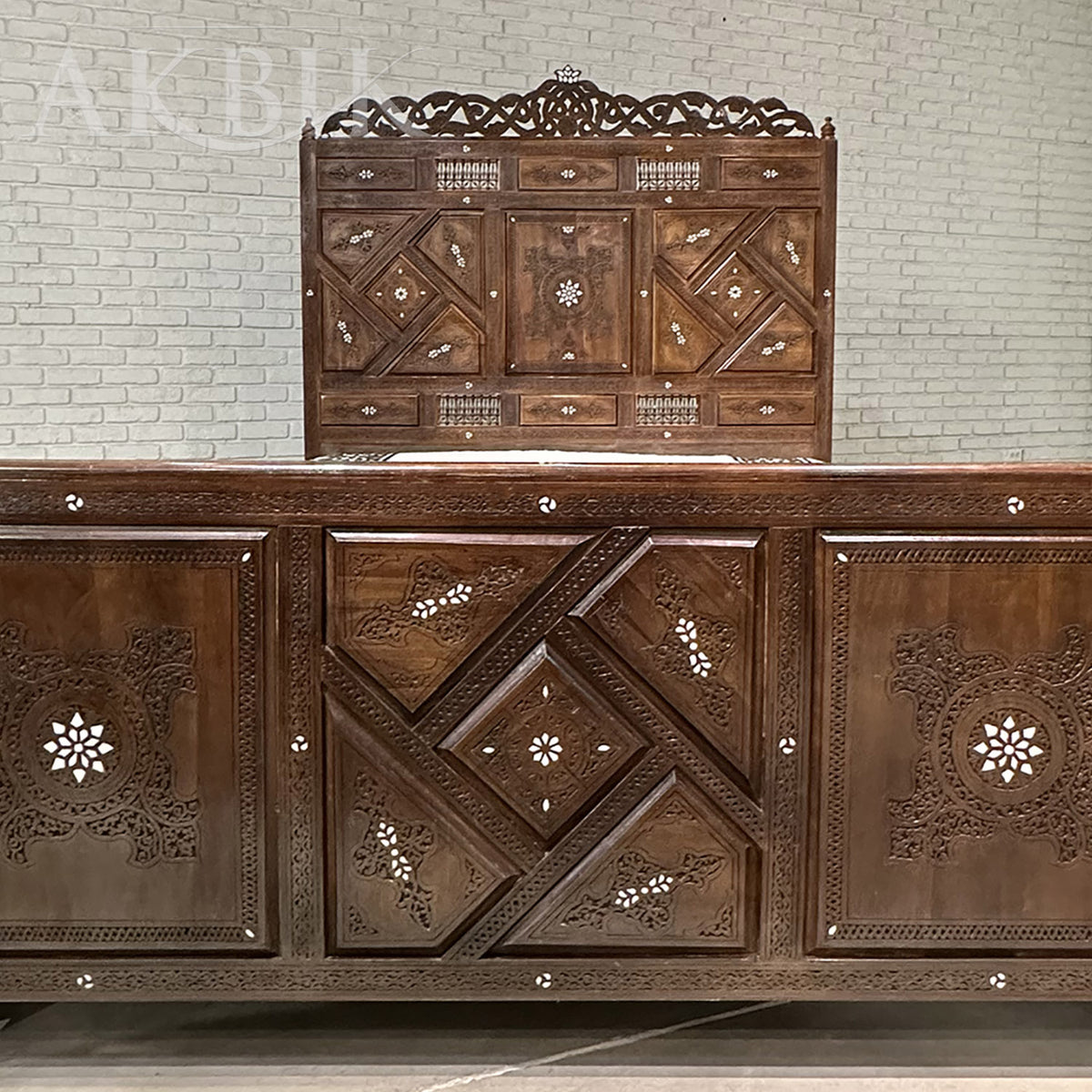 “Documentary of Love” – Hand-Carved Syrian Walnut Bed – Akbik Furniture ...