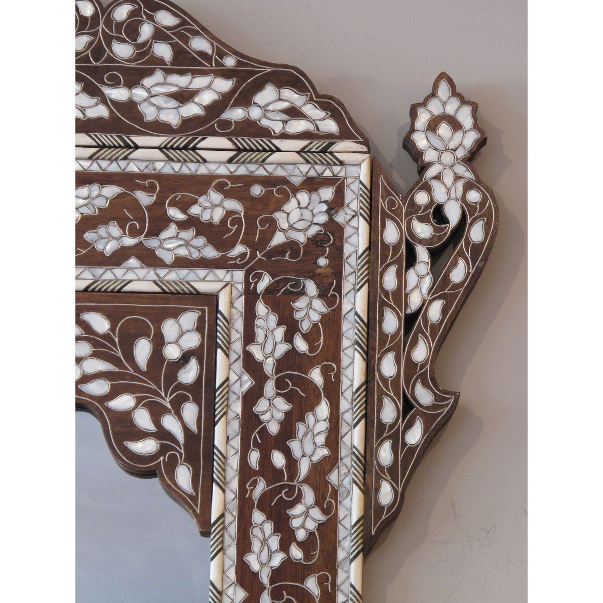 Levantine Landscape Mirror – Handcrafted Mother-of-Pearl Inlay on Soli ...
