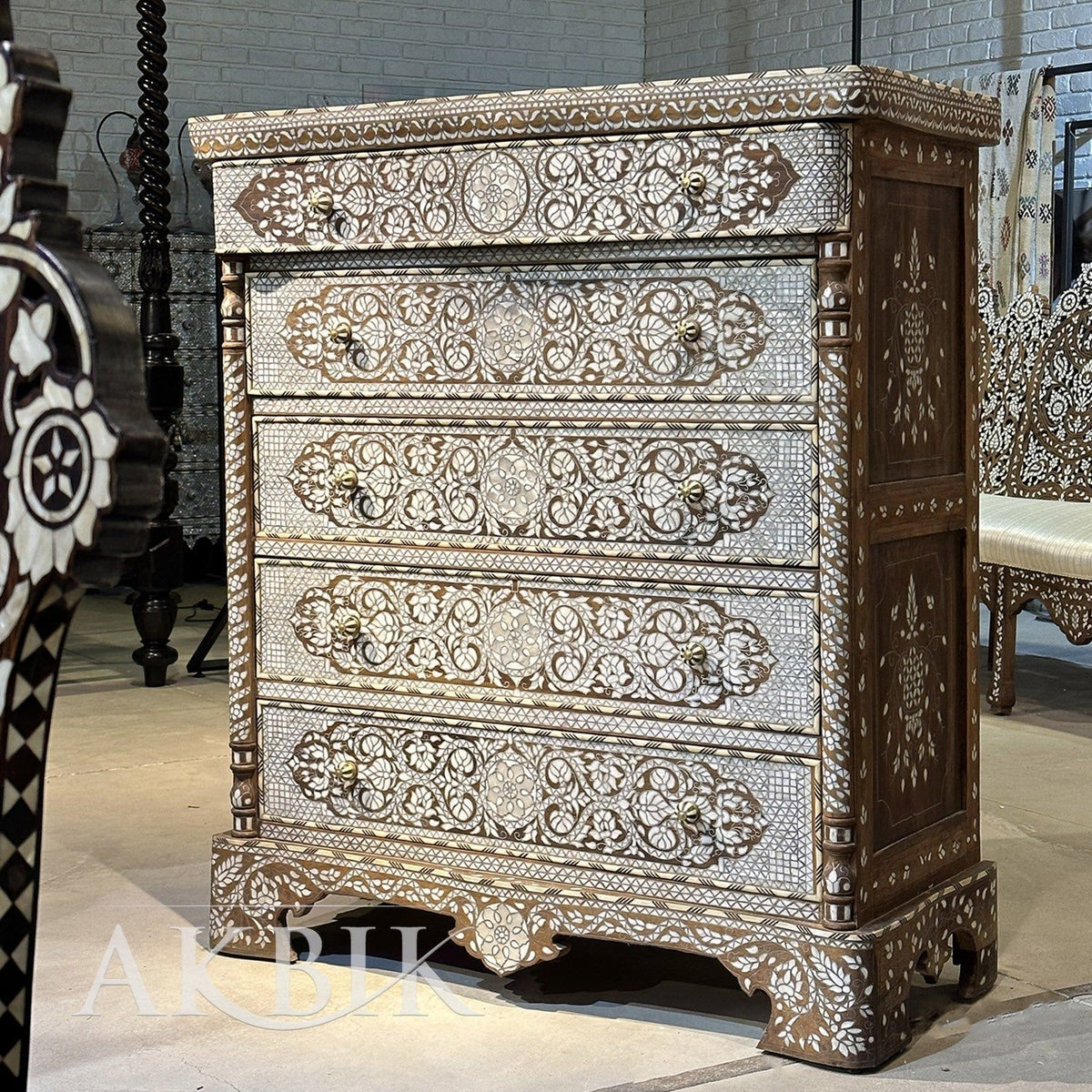 Early 1900s Mother of pearl Chest of Drawers – Bridal Dowry Original L ...