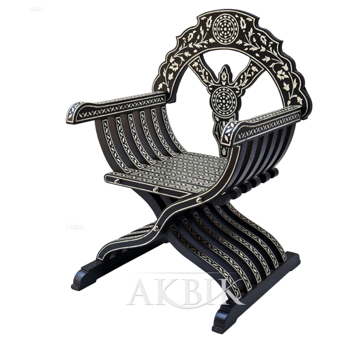 SAVONAROLA CARVED SYRIAN CHAIR – Akbik Furniture & Design