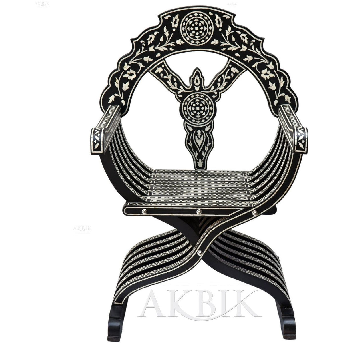 SAVONAROLA CARVED SYRIAN CHAIR – Akbik Furniture & Design